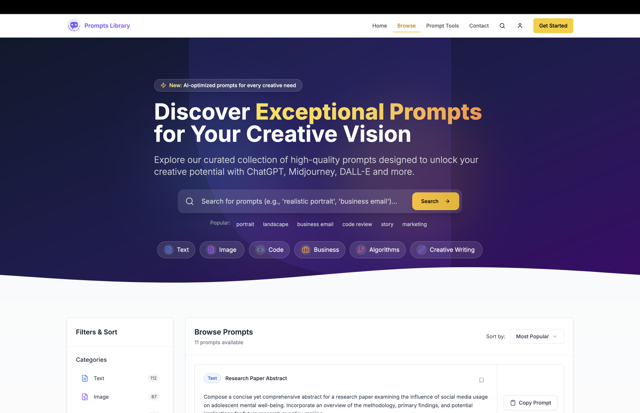 AI Prompt Library - Find Perfect Prompts for ChatGPT, Midjourney & DALL ...